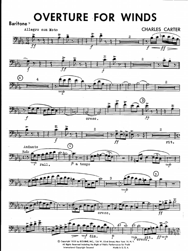 Overture For Winds Baritone BC | PDF