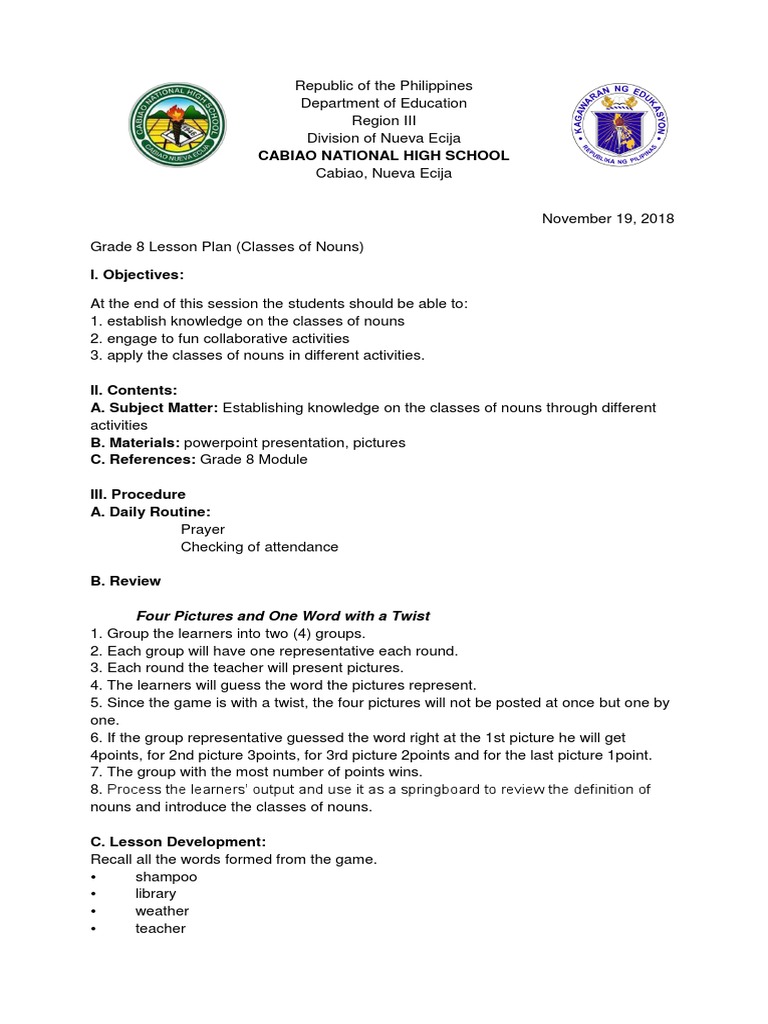 Four Pictures and One Word With A Twist | PDF | Lesson Plan | English ...