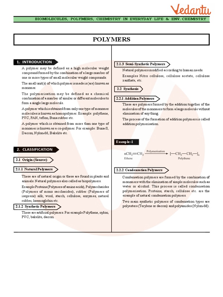 Polymers PDF | PDF | Polymerization | Polymers