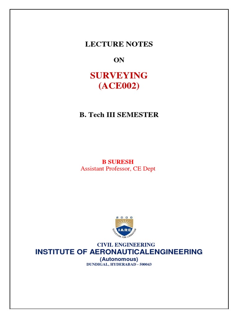 Surveying Lecture Notes PDF | PDF | Surveying | Observational Error
