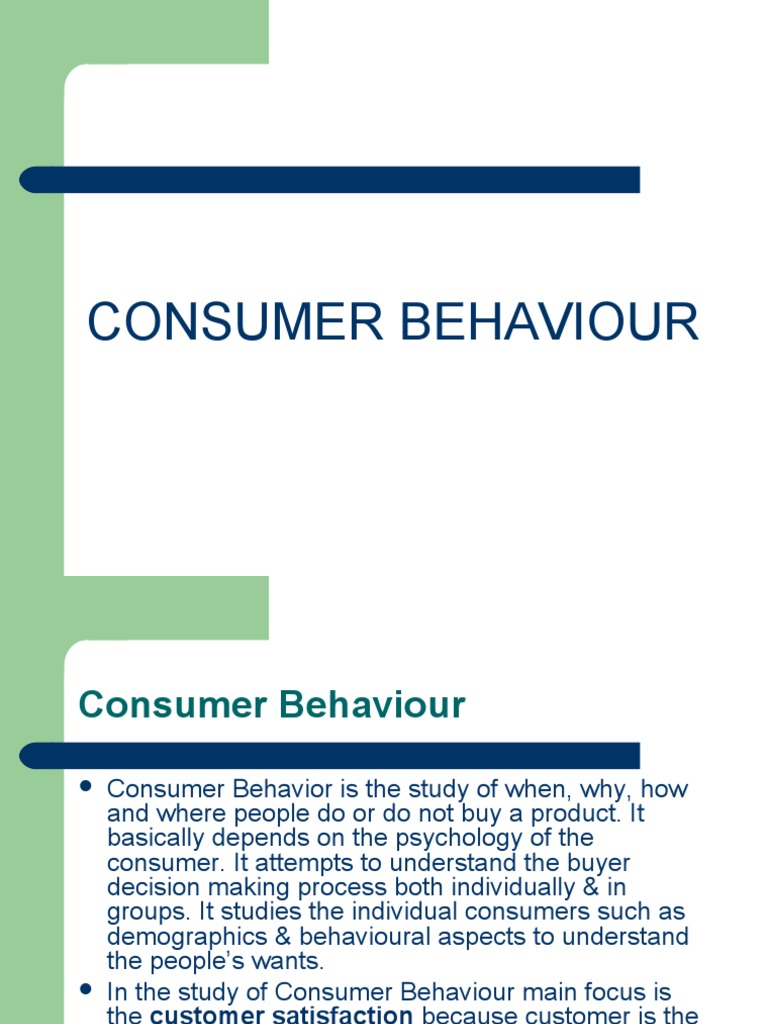 Consumer Behavior and Market Segmentation | PDF | Market Segmentation ...