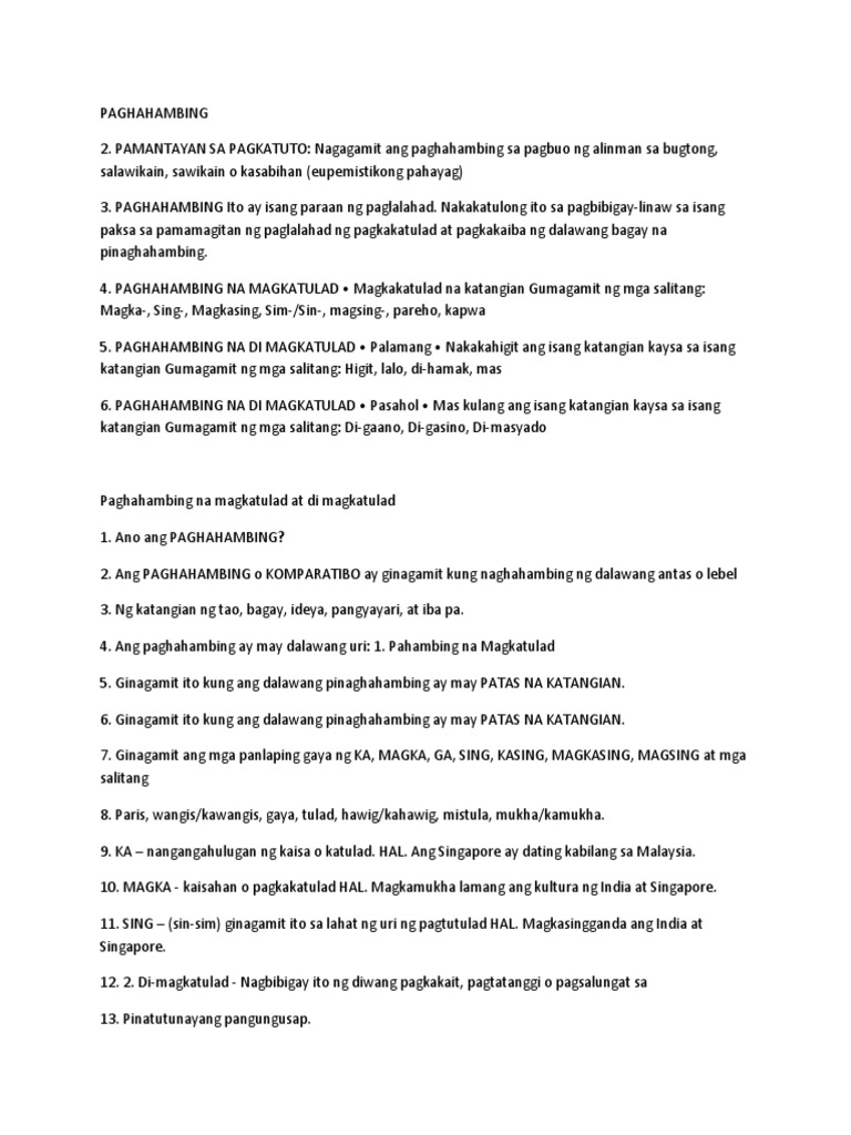 PAGHAHAMBING | PDF