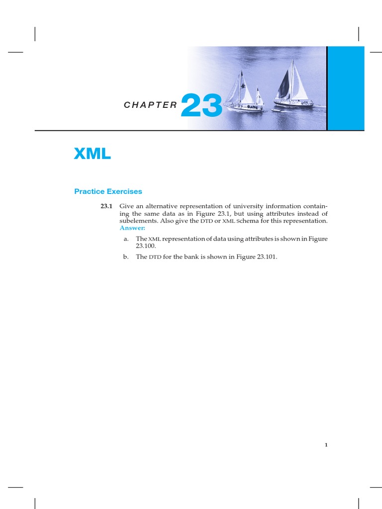 Practice Exercises: Answer | PDF | Xml Schema | Xml