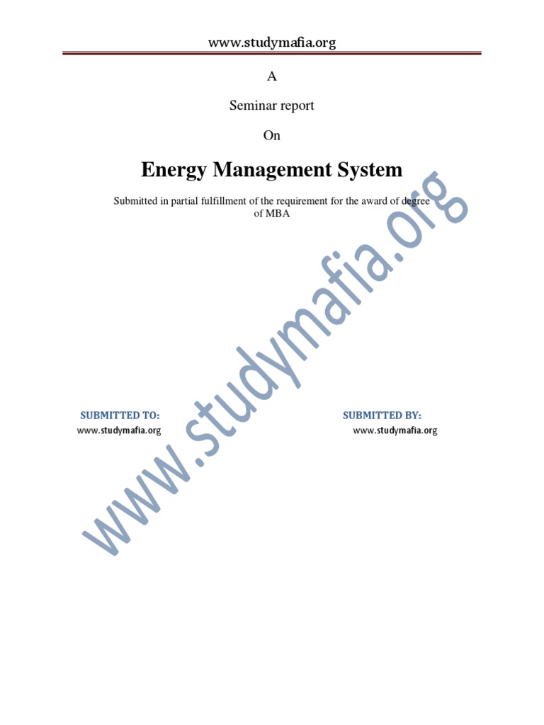 MBA Energy Management System Report PDF | PDF | Efficient Energy Use ...