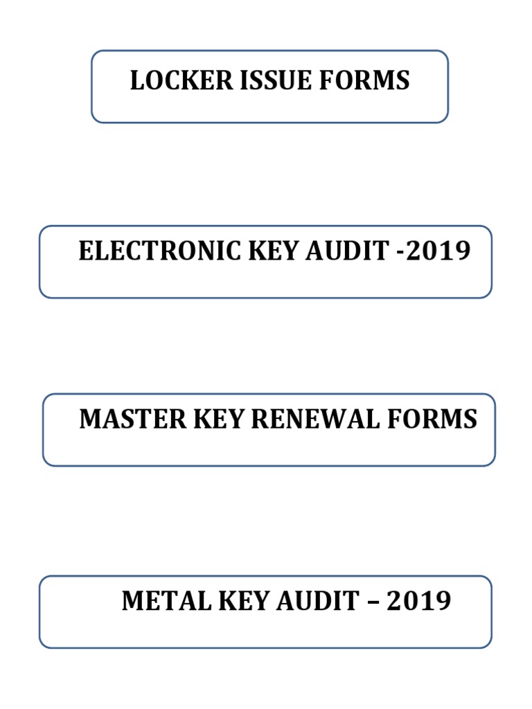 Locker Key Audit and Renewal Forms | PDF | Business