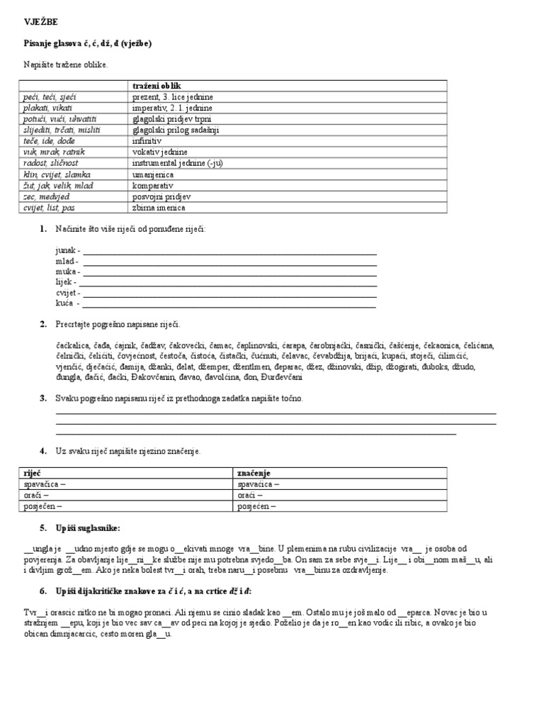 Pravopisne Vježbe (2) - 1 | PDF