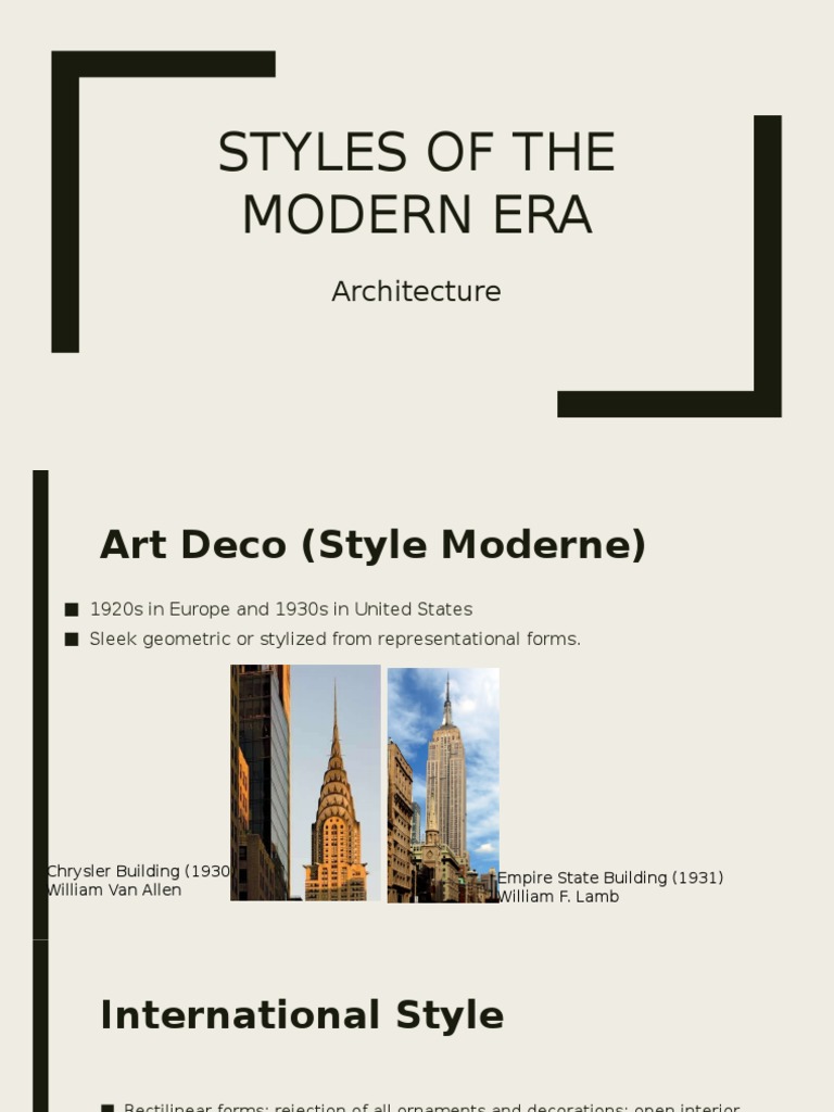 Styles of The Modern Era | PDF