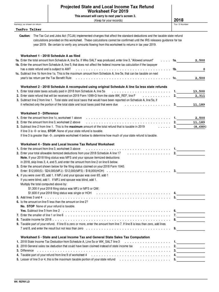 Drake State Refund As Taxable Worksheet (2018) | PDF | Tax Refund ...