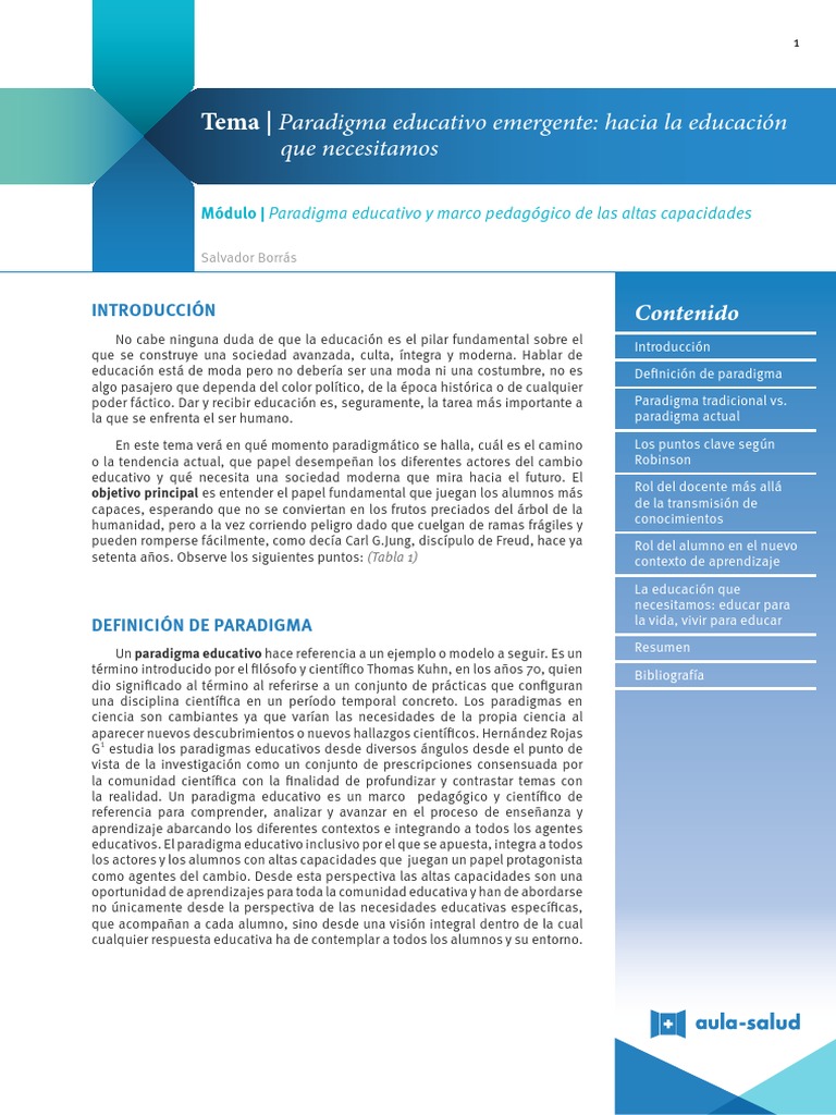 Paradigma Tradicional en Educación | PDF | Paradigma | Inclusión ...