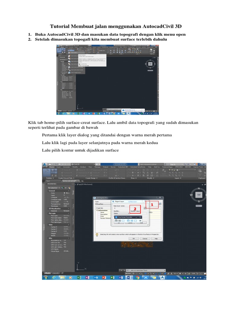 Tutorial Autocad Civil 3D: Membuat Jalan | PDF