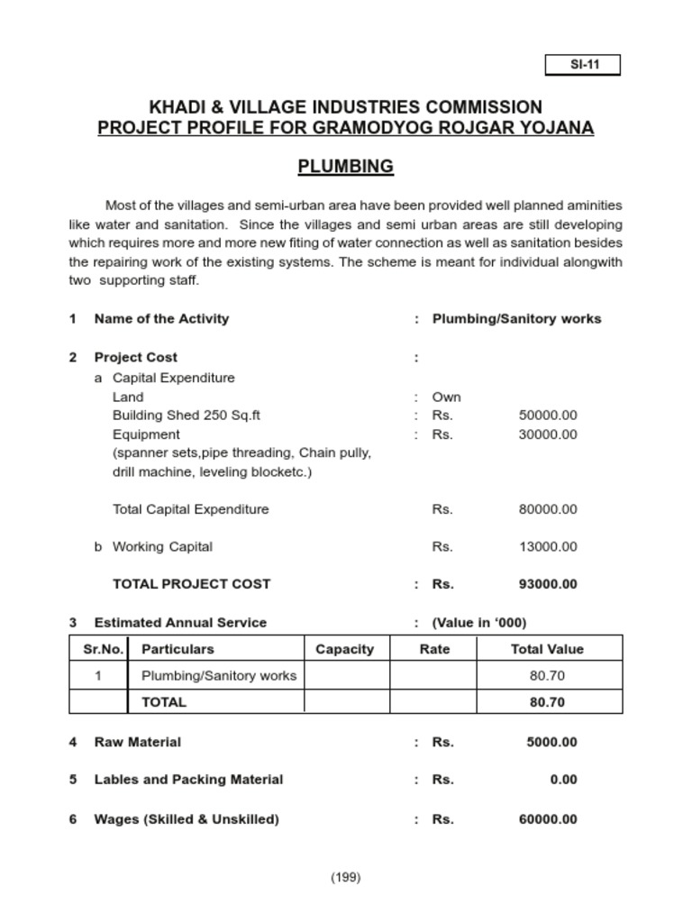 Plumbing Project Profile Overview | PDF | Cost | Economies