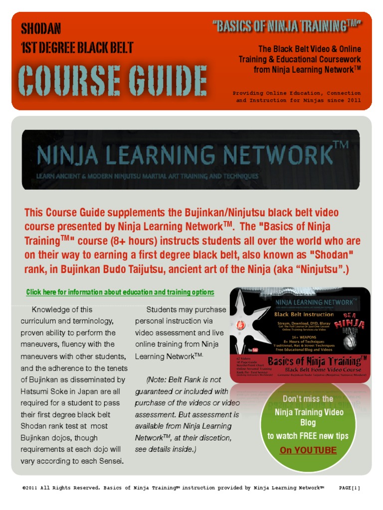 Course Guide Basics of Ninja Training v7b | PDF | East Asian Martial ...