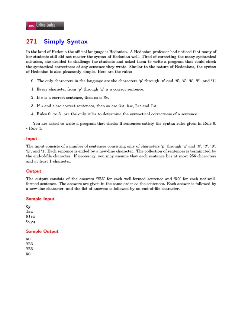 Simply Syntax: Input | PDF | Syntax | Language Mechanics