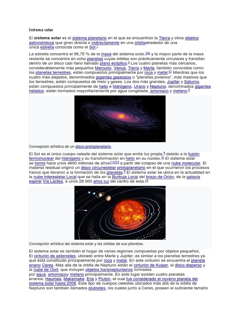 Introducción al Sistema Solar para Primaria | PDF | Sistema solar ...