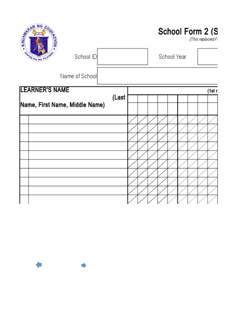 School Form 2 (SF2) Daily Attendance Report of Learners | PDF ...
