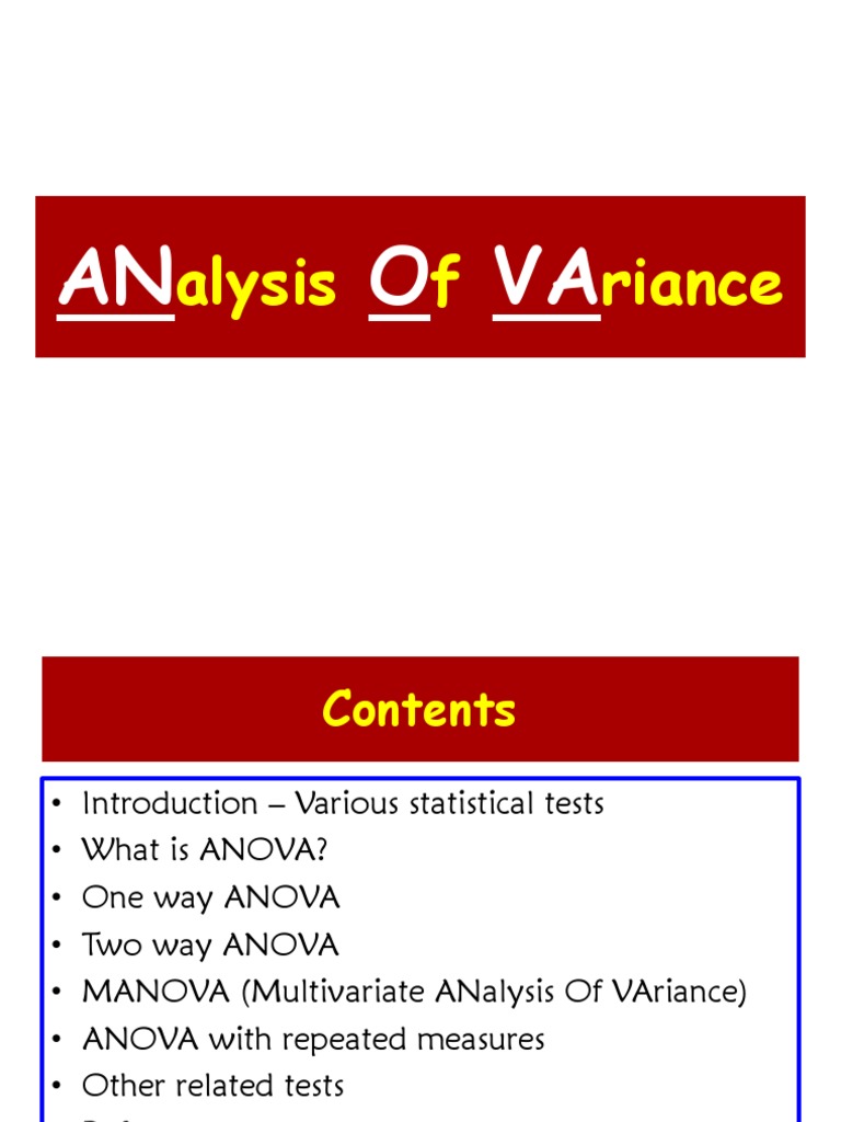 ANo VA | PDF | Analysis Of Variance | Errors And Residuals