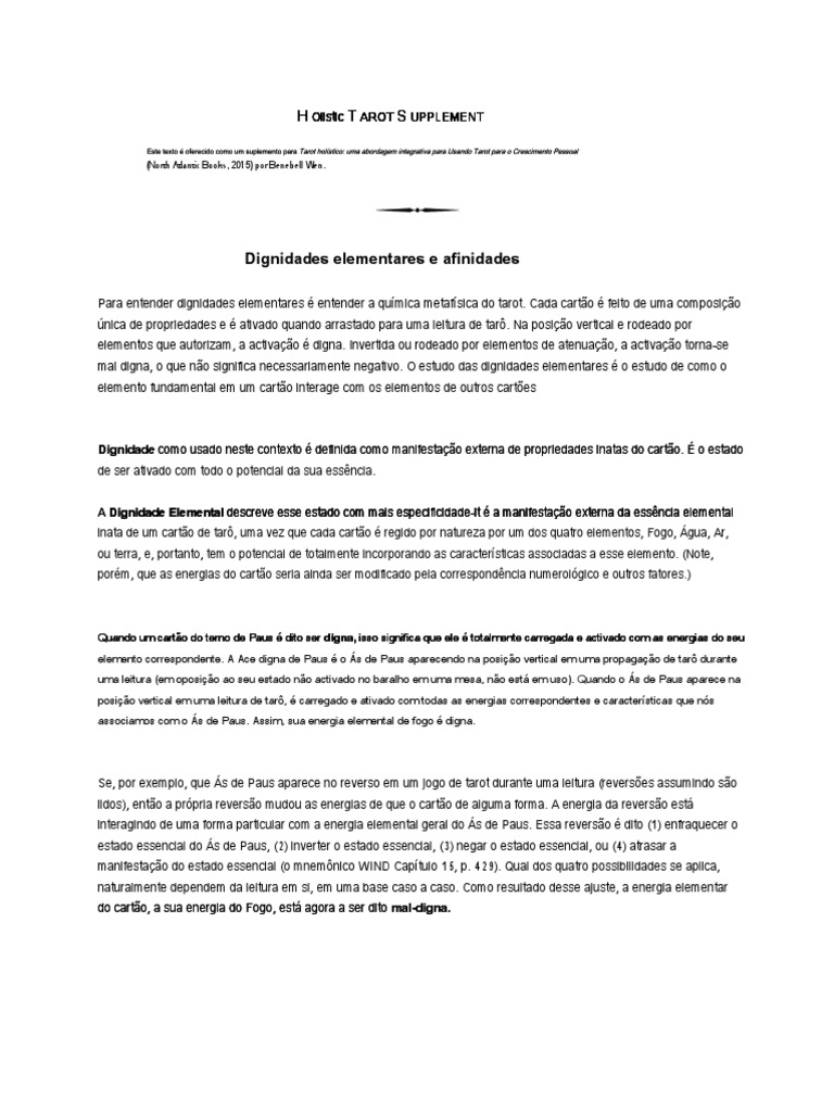 Elemental Dignities and Affinities. Portugues | PDF | Tarô | Natureza