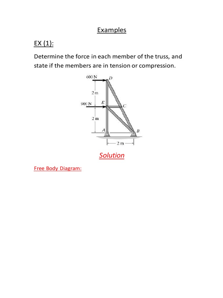 Truss Example | PDF | Truss | Classical Mechanics