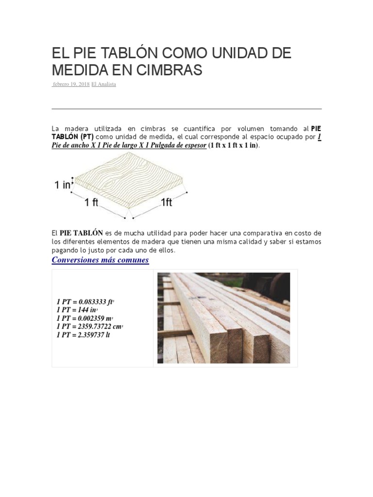 El Pie Tablón | PDF