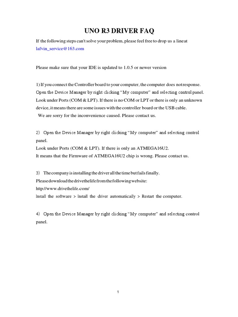 UNO R3 Driver Installation Guide | PDF | Device Driver | Booting