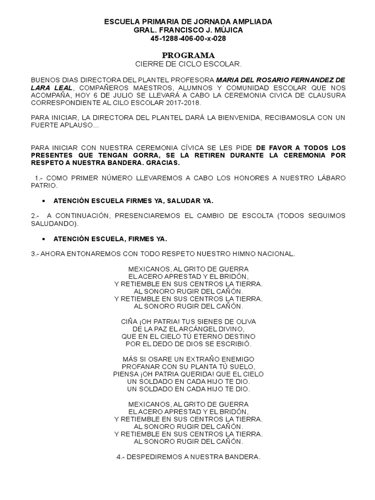 Programa de Clausura | PDF