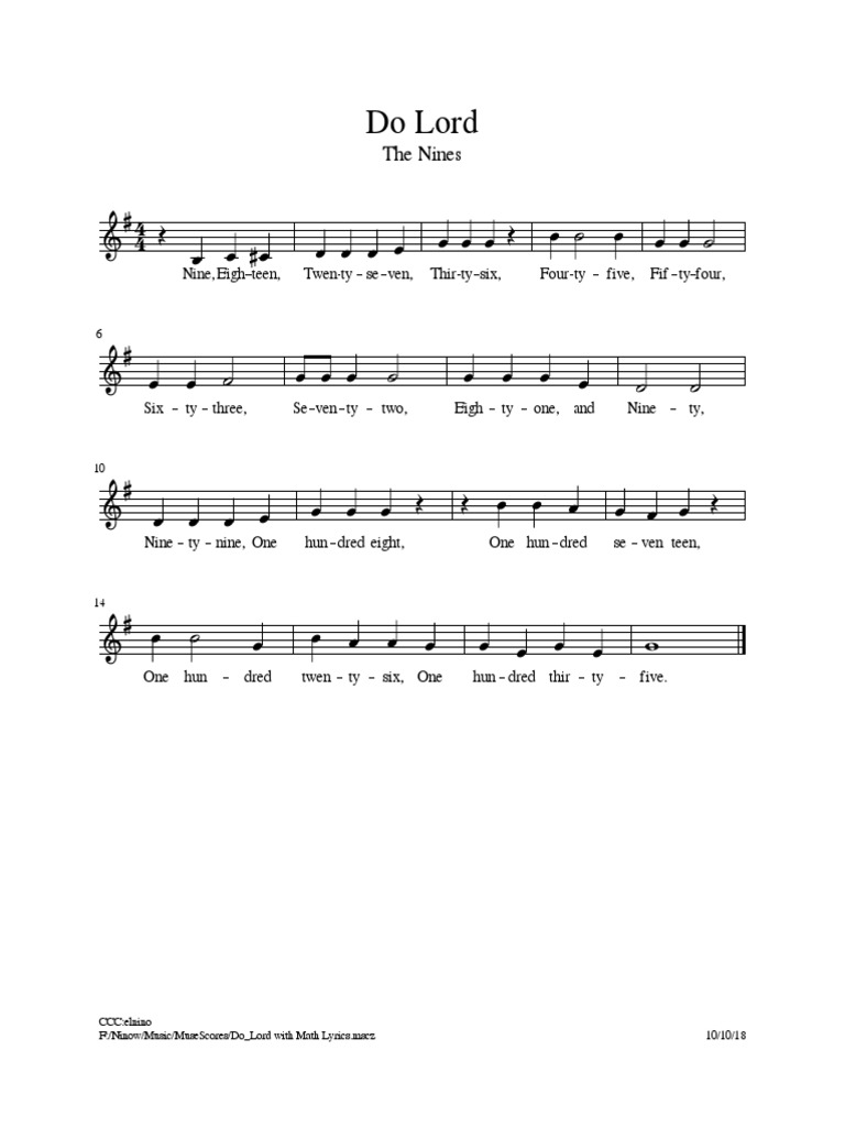 Do - Lord With Math Lyrics PDF | PDF