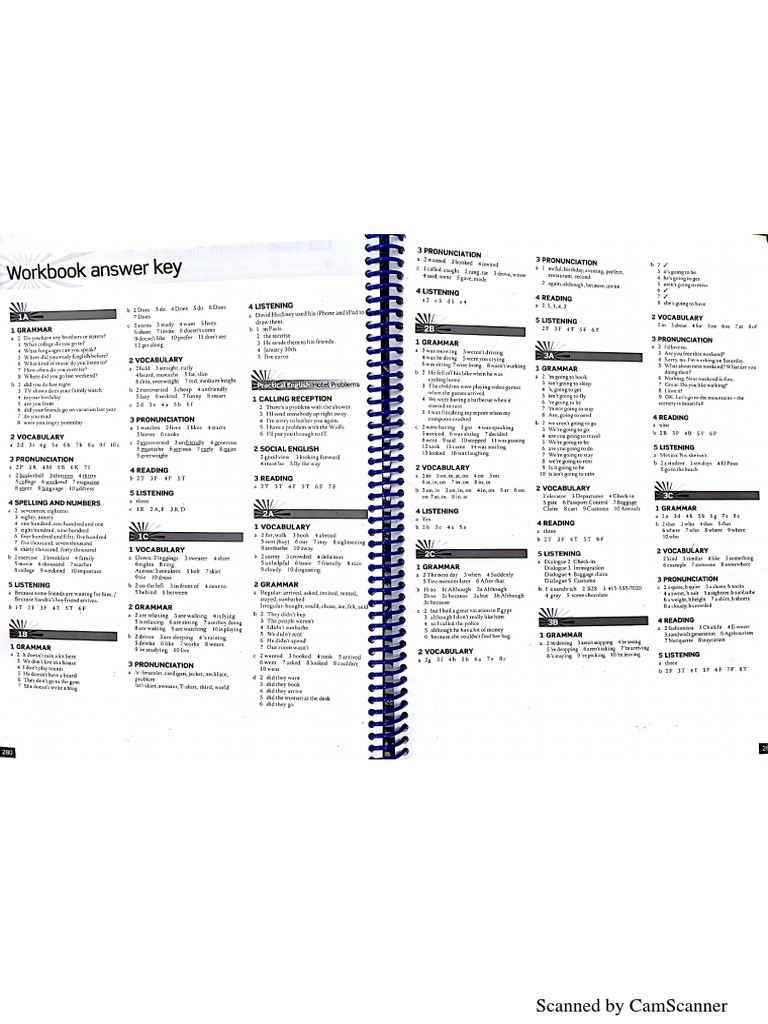 Answer Key Workbook 2A PDF | PDF