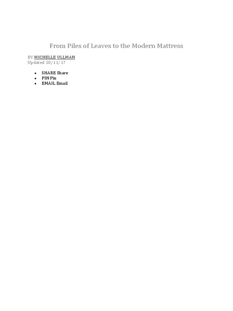 History of Beds Through the Ages | PDF | Bed | Mattress