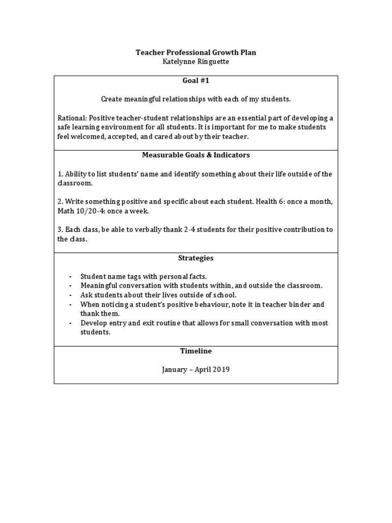 teacher professional growth plan