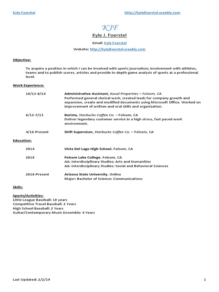 Sports Journalist Resume | PDF