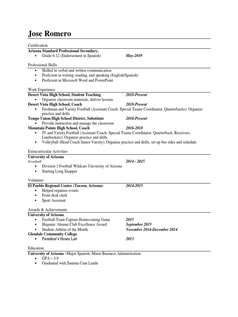 Resume Jose Romero Final Website | PDF