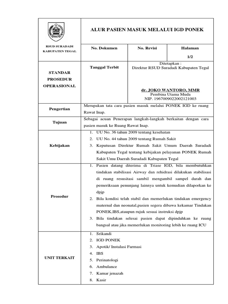 Sop Alur Pelayanan Pasien Igd New | PDF