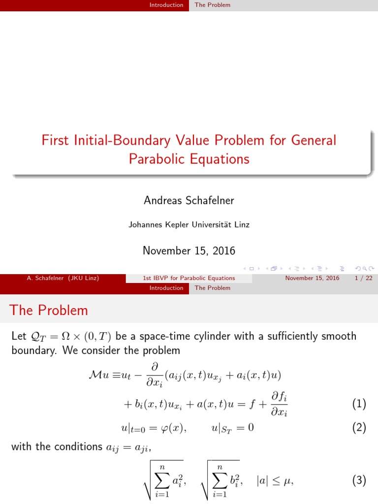 First Initial-Boundary Value Problem For General Parabolic Equations | PDF | Partial ...