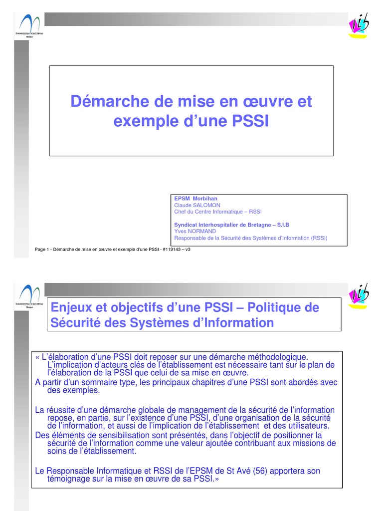 Demarche Exemple PSSI | PDF