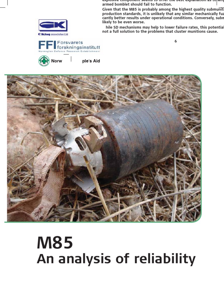 m85 Analysis of Reliability Npa | PDF | Cluster Munition | Fuze