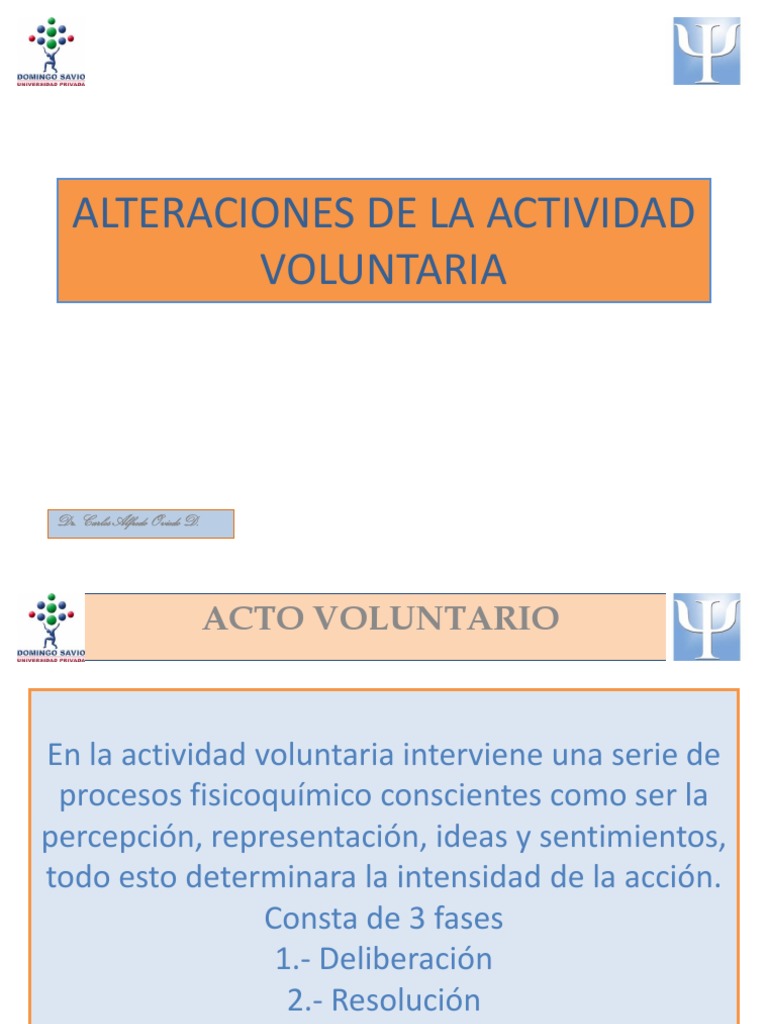 Alteraciones de La Actividad Voluntaria | PDF | Ciencias del ...