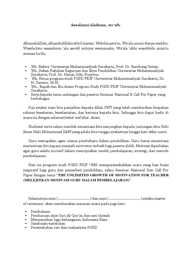 Teks Pembawa Acara | PDF