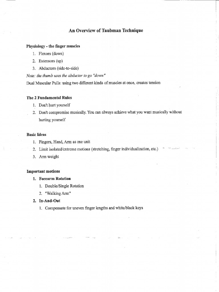 Taubman Technique | PDF