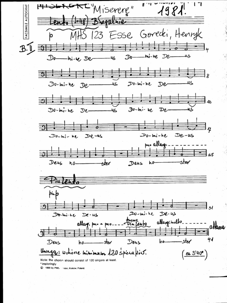 Henryk Gorecki Miserere | PDF