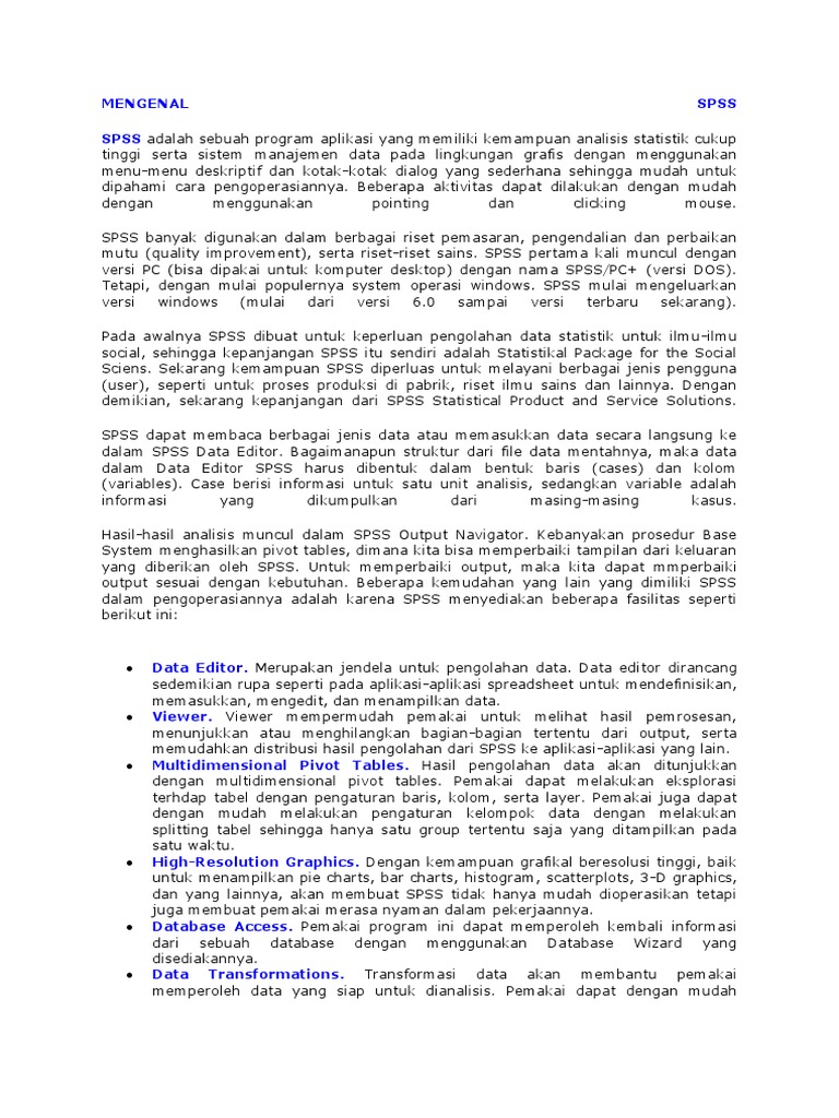 Mengenal SPSS | PDF