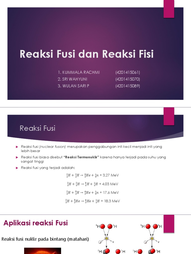 Reaksi Fisi Dan Reaksi Fusi | PDF