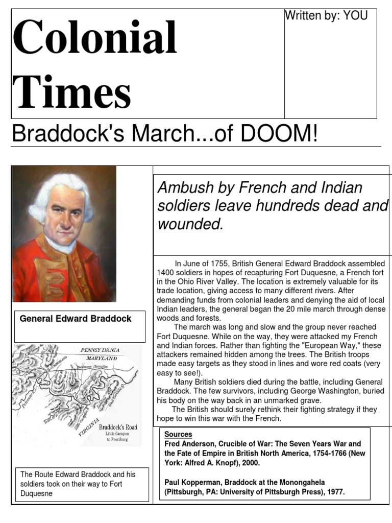 History Buffs: Braddock's Defeat | PDF | Military Operations ...