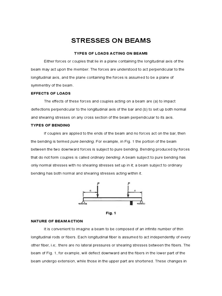 Stresses in Beam | PDF | Bending | Beam (Structure)