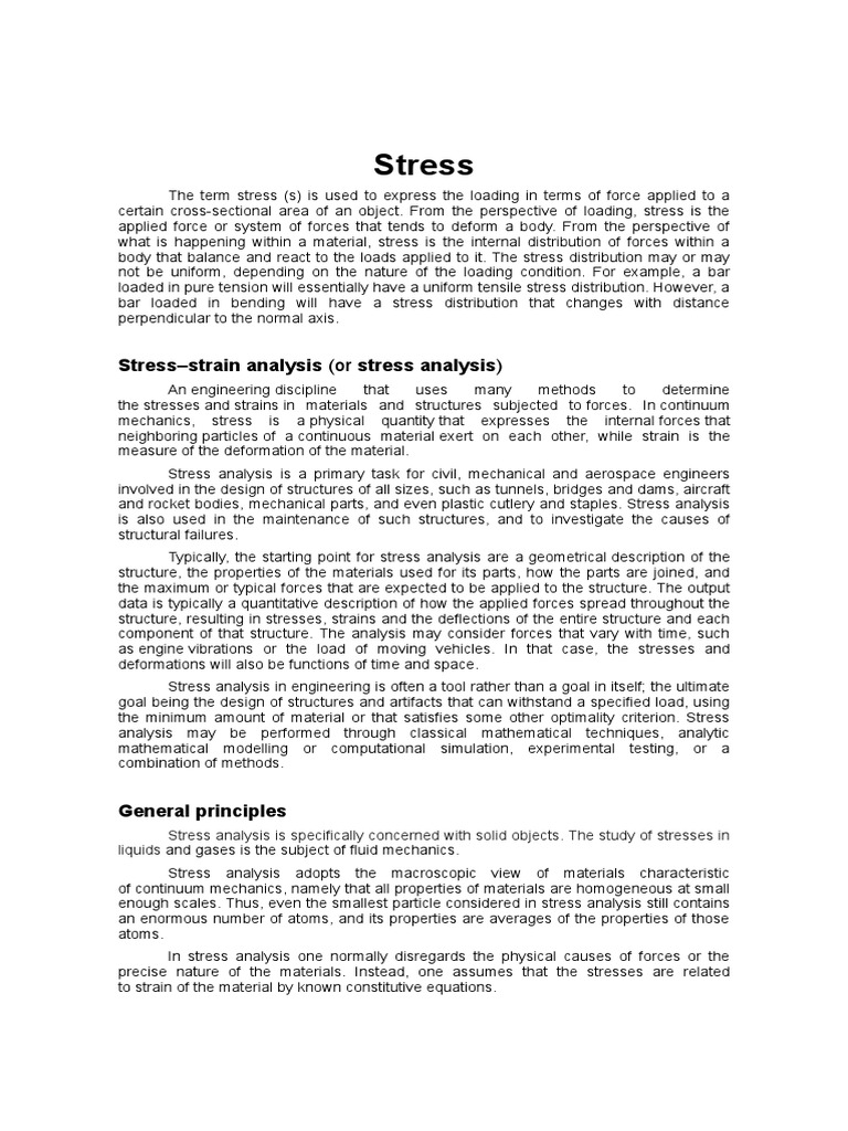 Stress Analysis | PDF | Stress–Strain Analysis | Engineering Tolerance