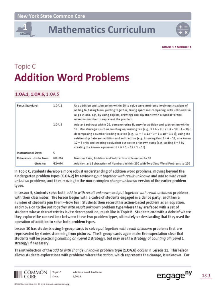 Pages From Math g1 m1 TopicC | PDF | Common Core State Standards ...