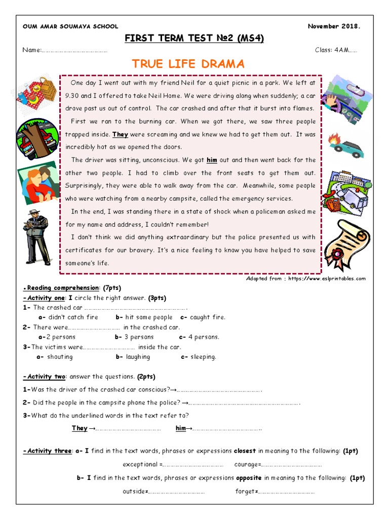 True Life Drama: First Term Test 2 (Ms4) | PDF