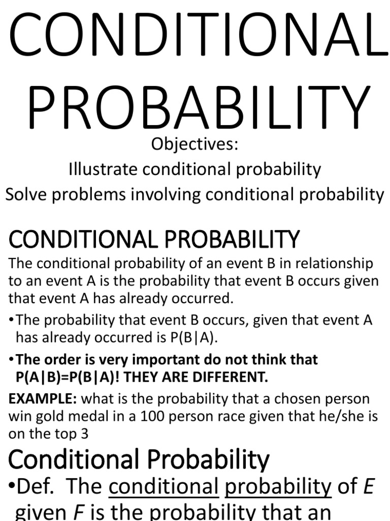Conditional Probability | PDF | Probability | Probability And Statistics