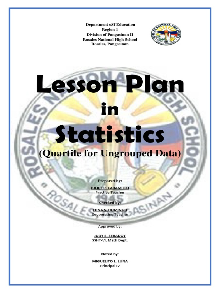 Lesson Plan (QUARTILE) | PDF | Quartile | Median