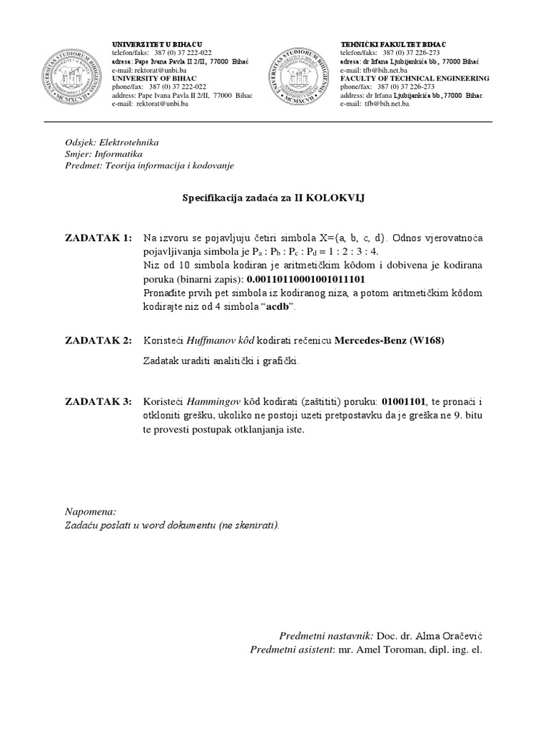 Zadaca (II Kolokvij) | PDF