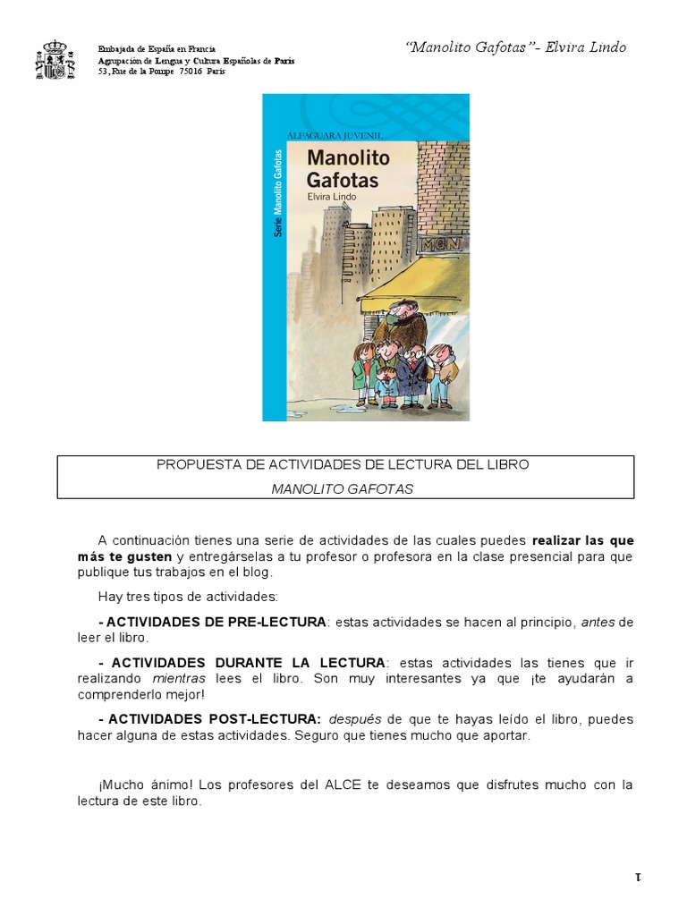 Actividades de Lectura: Manolito Gafotas | PDF | Madrid | Euro